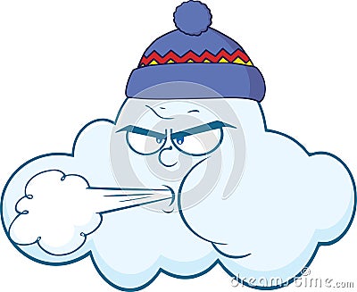 Cloud With Face Blowing Wind Character Royalty Free Stock Photos ...
