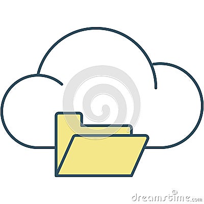Cloud Folder Icon Vector File Storage Place | CartoonDealer.com #246106183