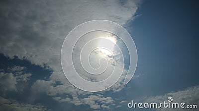 Clouds Are Moving In The Blue Sky With Bright Sun Shining. Time Lapse ...