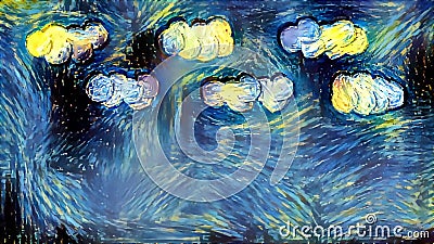Clouds in Sky in Van Gogh Brush Strokes Painting Style Stock Video ...