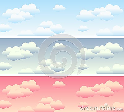 Cloudy Sky Banners Vector Illustration | CartoonDealer.com #14249116