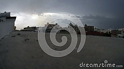 Cloudy Sky Over Building Surface at Noon Time Lapse Stock Footage ...