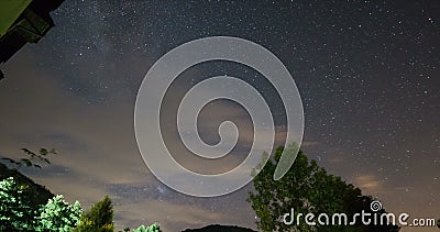 Cloudy and Windy Timelapse. Beautiful NightTime Starry Night Sky ...