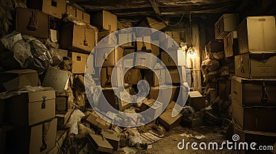 Clutter Old Boxes Royalty-Free Cartoon | CartoonDealer.com #328706957