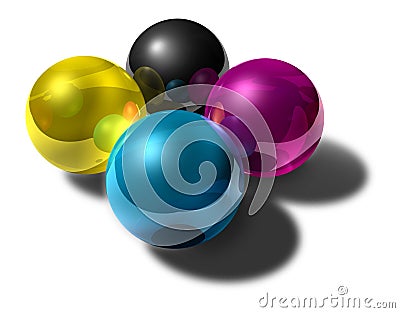 Cmyk Colored Reflective Balls Royalty-Free Stock Photography ...
