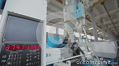 CNC Machine Processes a Part. CNC Machine Monitor. Control Panel of Cnc Machine in Factories ...