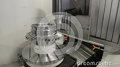 CNC Milling Machine Produces a Large Part Machining. Stock Footage ...