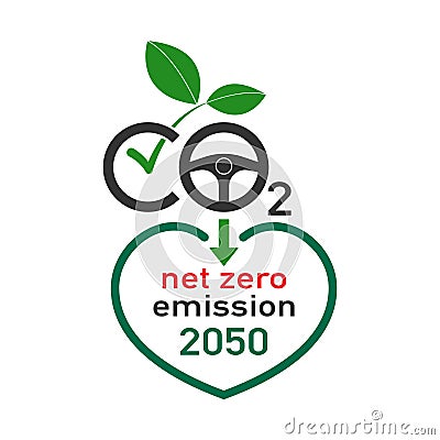 CO2 Net Zero Emission 2050 Mission Cartoon Vector | CartoonDealer.com ...