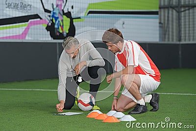 Coach Drawing Soccer Field And Plan Royalty-Free Stock Image ...