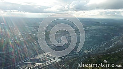 Coal Mining at an Open Pit. Top View of the Quarry Stock Video - Video ...