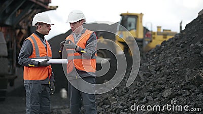 Coal Mining Open Pit Worker Man Stock Video - Video of fossil, mineral ...