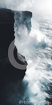 Coastal Cliff And Powerful Waves Royalty-Free Stock Image ...