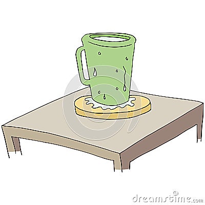 Coaster Protecting Table From Moisture Cartoon Vector | CartoonDealer ...