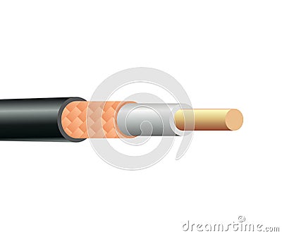 Coaxial Cable Structure Vector Illustration | CartoonDealer.com #76629034