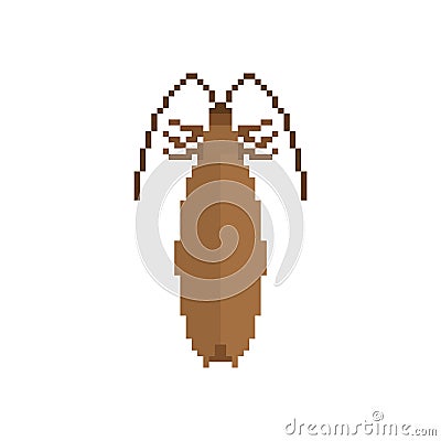 Cockroach Pixel Art. Insect 8 Bit. Beetle Digital. Bug Vector Il ...