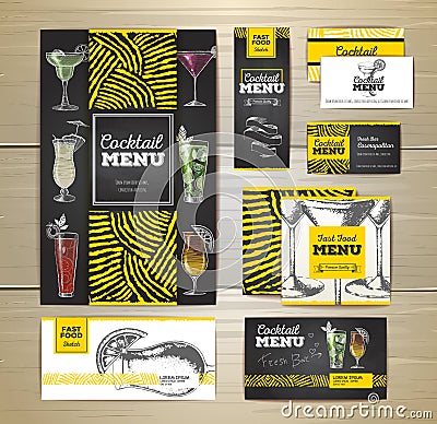 Cocktail Menu Document Template Vector Illustration | CartoonDealer.com ...