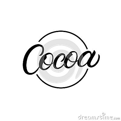Cocoa Hand Written Lettering Logo. Cartoon Vector | CartoonDealer.com ...