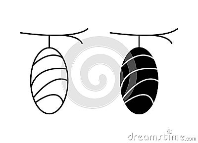 Cocoon Outline Icon Collection Or Set. Cocoon Thin Vector Line Art ...