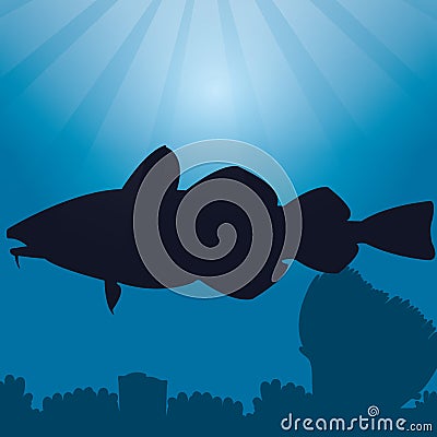 Cod Fish Silhouette. Vector Illustration Decorative Design ...