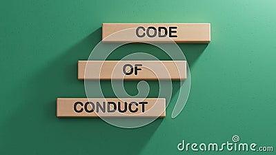 Code Of Conduct Symbol. Wooden Blocks With Words Code Of Conduct ...