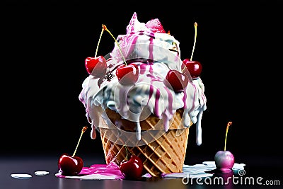 Code Dripped Ice Cream Sundae A Sundae With Scoops Made Of Ascii ...
