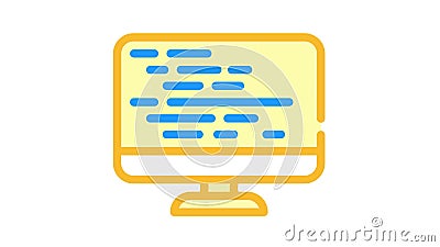 Coding on Computer Screen Color Icon Animation Stock Video - Video of ...