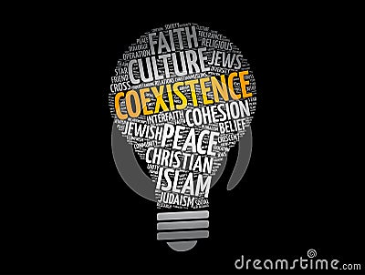 Coexistence Bulb Word Cloud Collage, Concept Background Royalty-Free ...