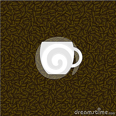 Coffee Background With White Cup Cartoon Vector | CartoonDealer.com ...