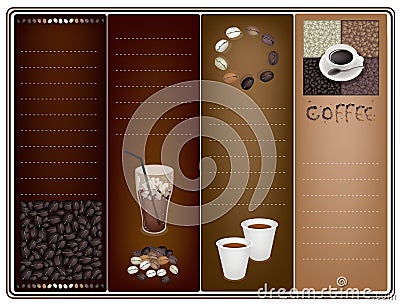 A Coffee Brochure Template On Brown Background Stock Image - Image ...