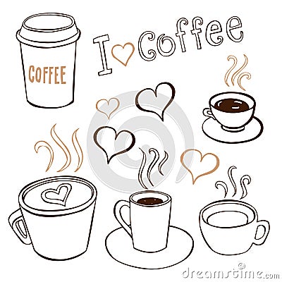 Coffee Doodles Stock Photo - Image: 34928560
