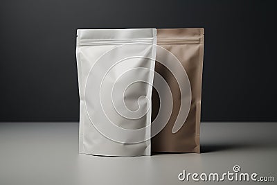 Coffee Packed In A White Coffee Packet On Dark Background Royalty-Free ...