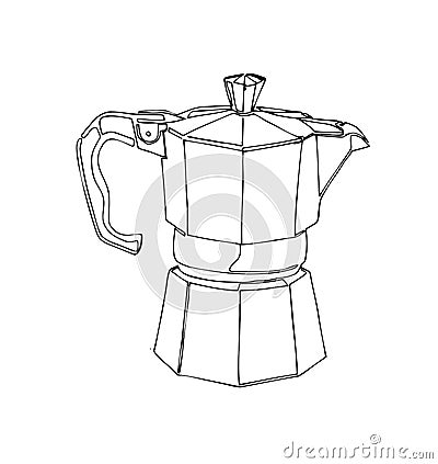 Coffee Percolator Clip Art Hand Drawn Vector Element | CartoonDealer ...