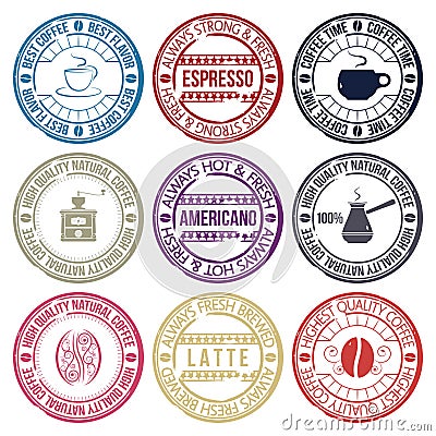 Coffee Set Of Stamps Royalty Free Stock Images - Image: 31687689