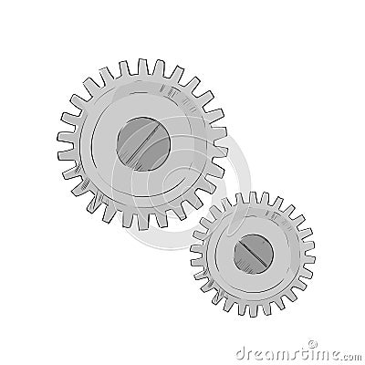 Cog Wheel Mechanical Detail Part Sketch Isolated Stock Vector - Image ...
