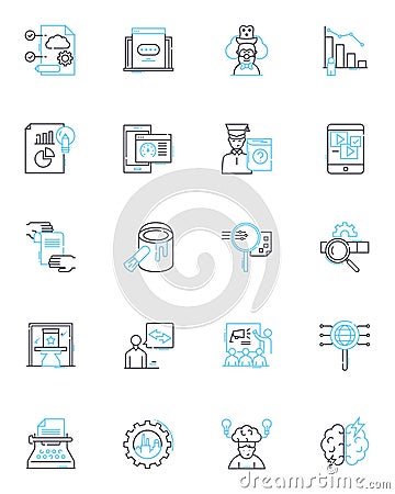 Cognitive Pics Linear Icons Set. Memory, Perception, Attention ...