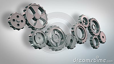 Cogs and wheels turning stock footage. Video of grey - 52961510
