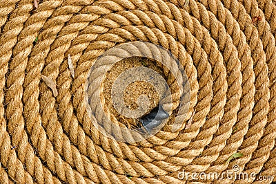 Old Manila Rope Wrapped Neat and Tight Around Pole Stock Photo - Image ...