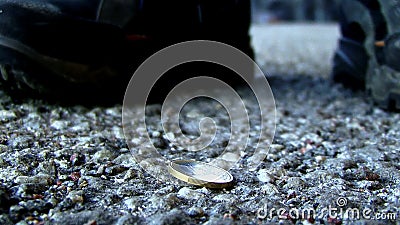 A coin on the ground stock video. Video of teen, finding - 37672870