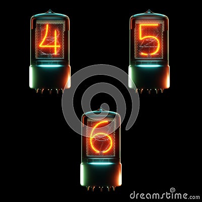 Cold Cathode Tube Alphabet - Digits 4-6 Stock Image | CartoonDealer.com ...