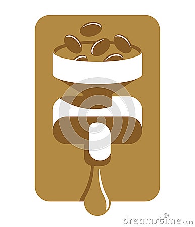 Cold Press Oil Extractor Flat Vertical Badge Cartoon Vector ...