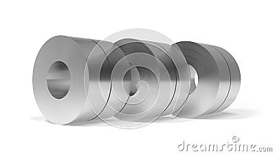 Cold Rolled Strip Steel Isolated On White Background. Stock ...