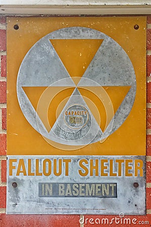 Cold War Nuclear Fallout Shelter Sign Stock Image | CartoonDealer.com ...