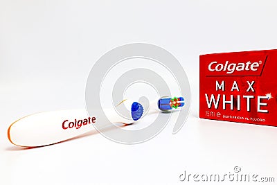 Colgate Max White Toothpaste Produced By Colgate-Palmolive Editorial ...