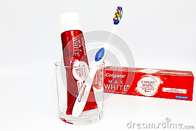 Colgate Max White Toothpaste Produced By Colgate-Palmolive Editorial ...