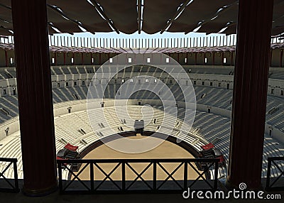 Coliseum Amphitheater In Rome Reconstruction 3d Illustration Royalty ...