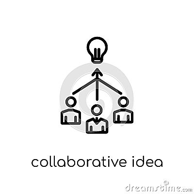 Collaborative Idea Icon. Trendy Modern Flat Linear Vector Collaborative ...