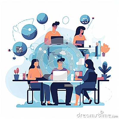 Collaborative Learning: Students Work Together On A Group Project Or ...