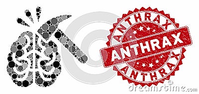Collage Brain Impact With Grunge Anthrax Seal Royalty-Free Stock Photo ...