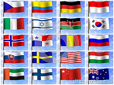 Collage From Flags Of The Different Countries Stock Photography ...