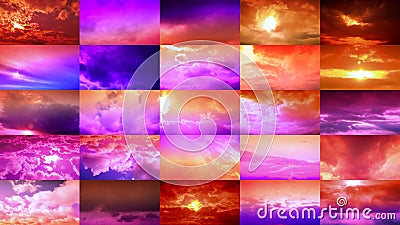 Collage of a Multi Time Lapse of Moving Clouds and Sunrise Stock Video ...